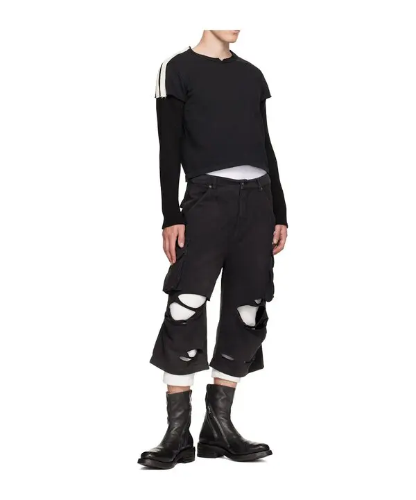 424 FAIRFAX Distressed Crew Neck T-shirt