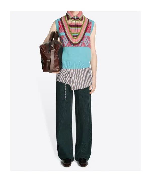 Dries Van Noten Wool Zip Collar