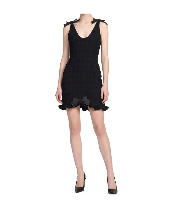 Alessandra Rich Bow-detail Bouclé Mini Dress
