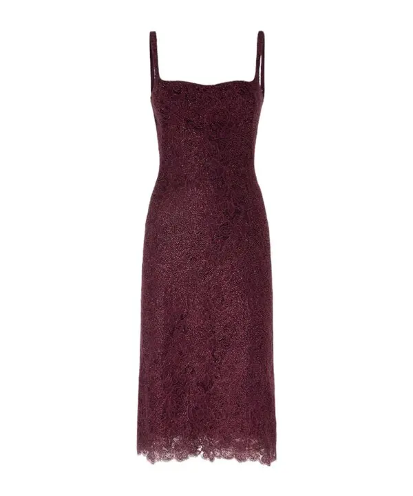 Ermanno Scervino Rebrode Lace Sheath Dress With Scalloped Hem - No