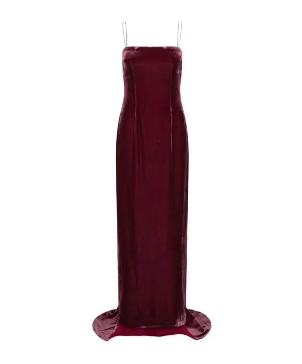 ROTATE BY BIRGER CHRISTENSEN Silk Velvet Strap Dress