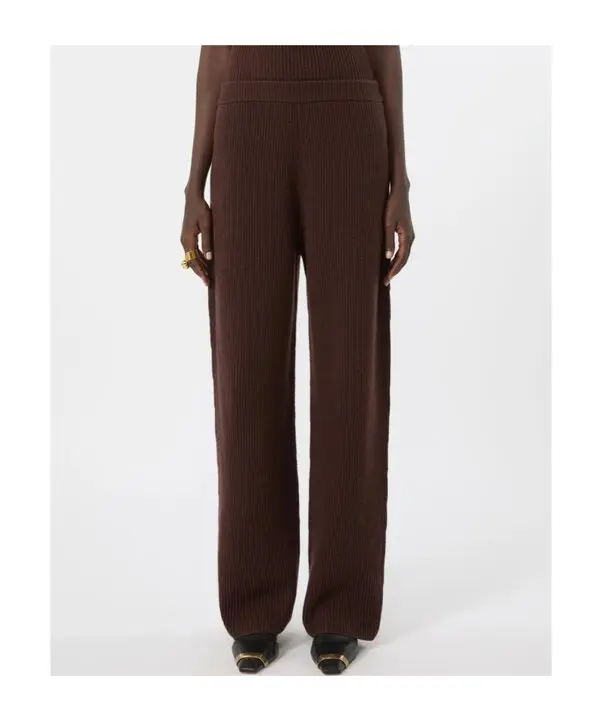 Sportmax Ribbed Knit Elastic Waist Casual Pants