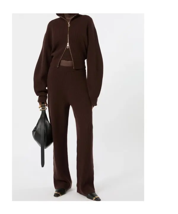 Sportmax Ribbed Knit Elastic Waist Casual Pants