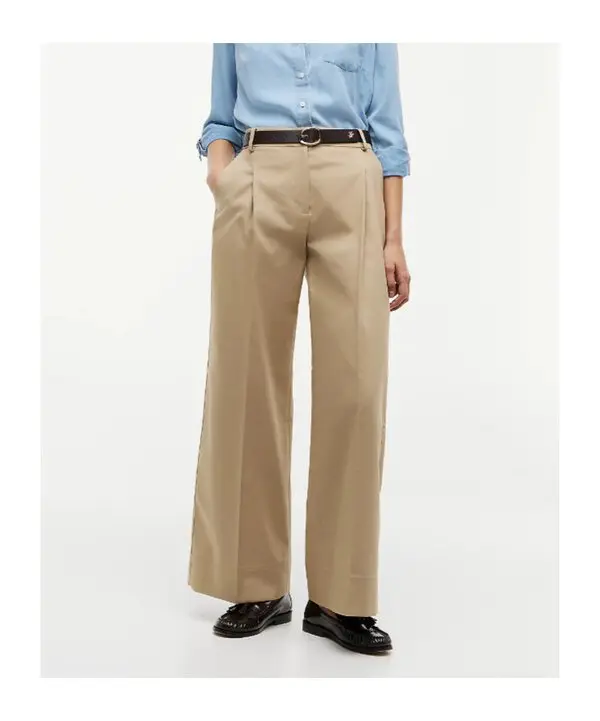 Tommy Hilfiger Logo Embroidered Wide Leg Chinos