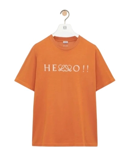 Loewe Logo Printed Regular Fit T-shirt - Orange
