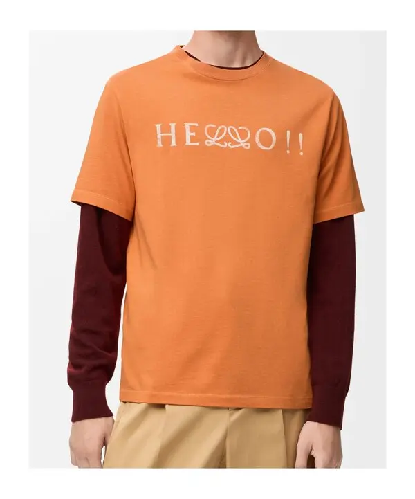 Loewe Logo Printed Regular Fit T-shirt - Orange