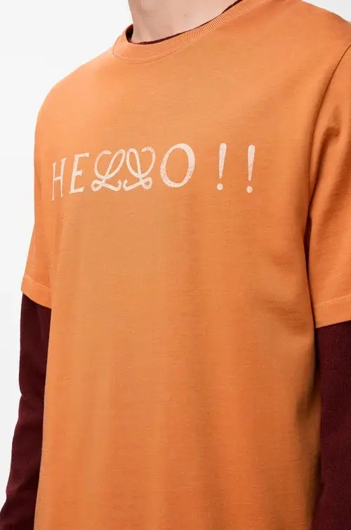 Loewe Logo Printed Regular Fit T-shirt - Orange