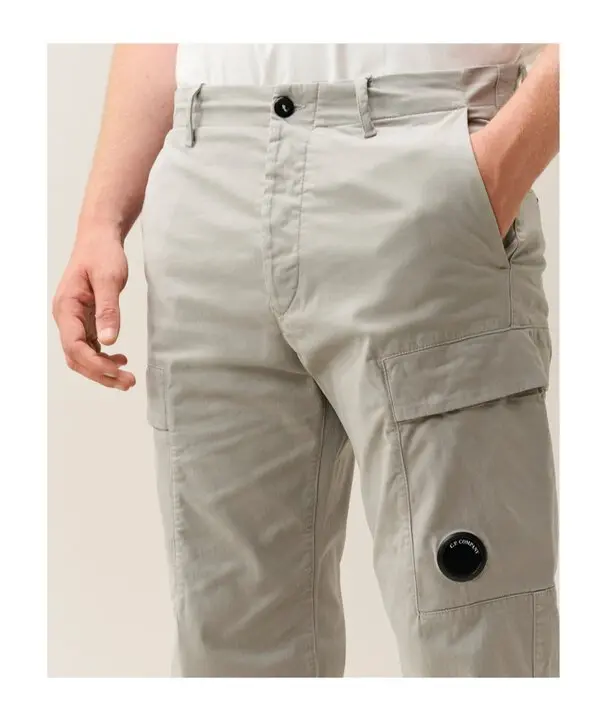 C.P. COMPANY Stretch Sateen Regular Fit Cargo Pants - Flint Grey