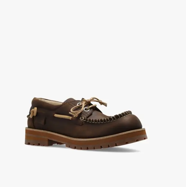 Moschino Whipstitch Lug-sole Boat Shoes