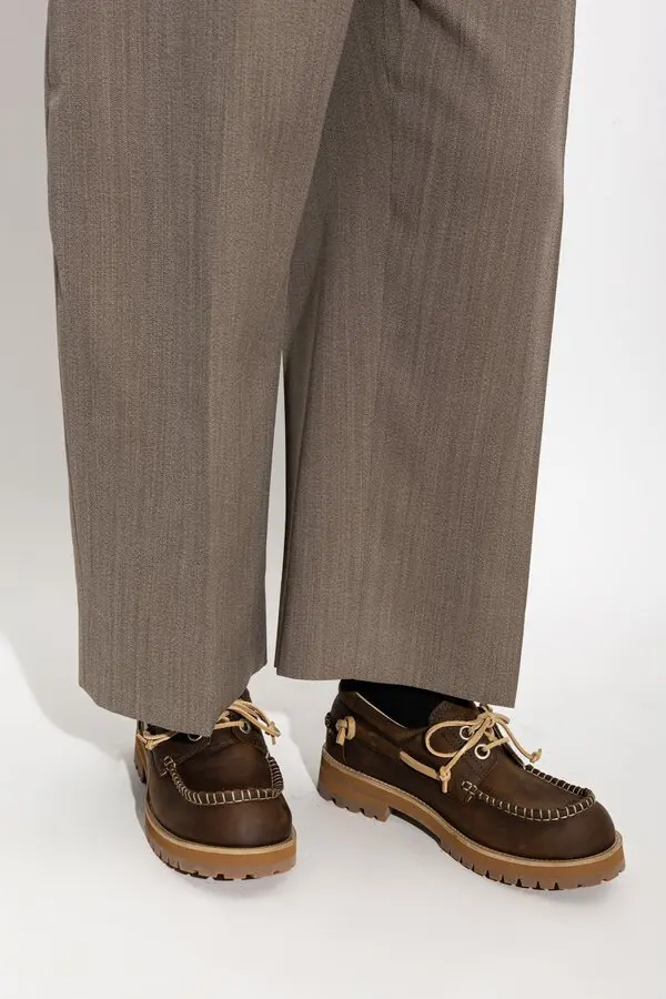 Moschino Whipstitch Lug-sole Boat Shoes