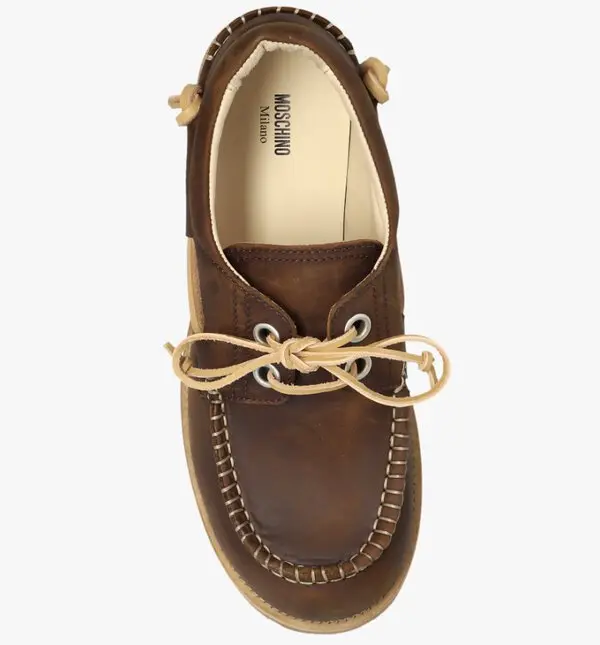 Moschino Whipstitch Lug-sole Boat Shoes