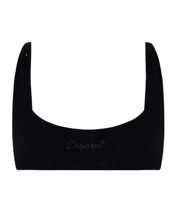 Dsquared2 Backless Bikini Top With Logo Detail