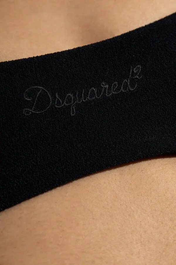 Dsquared2 Backless Bikini Top With Logo Detail