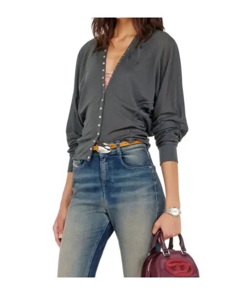 DIESEL® Tencel-blend Cardigan Top With Batwing Sleeves