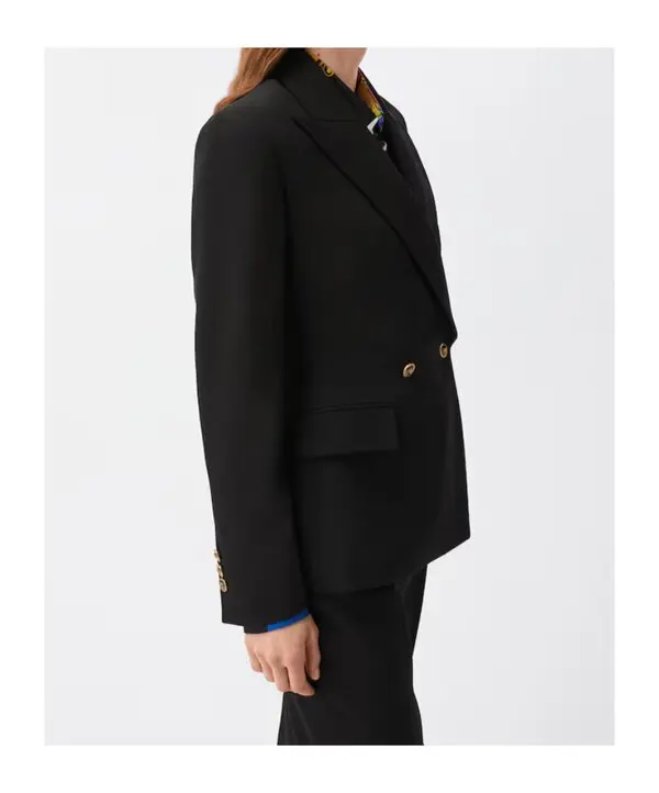 Versace Wool Grain De Poudre Blazer With Medusa Hardware