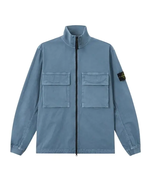 Stone Island Logo-patch Zip-up Shirt Jacket