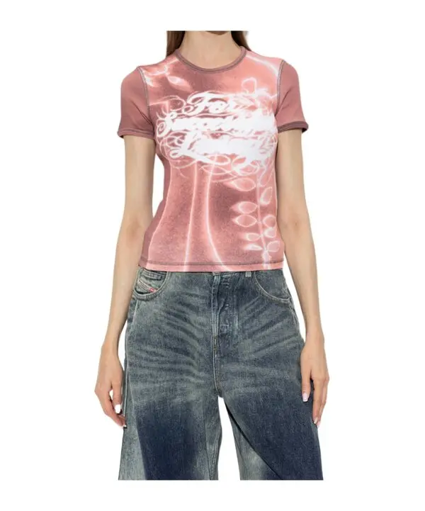 DIESEL® Crewneck T-shirt With Geometric Print