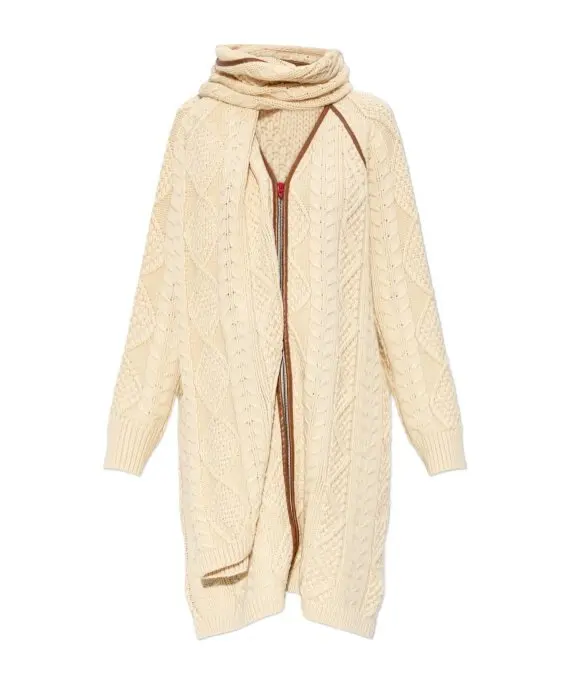 DIESEL® Long Cardigan With Zipper Detail