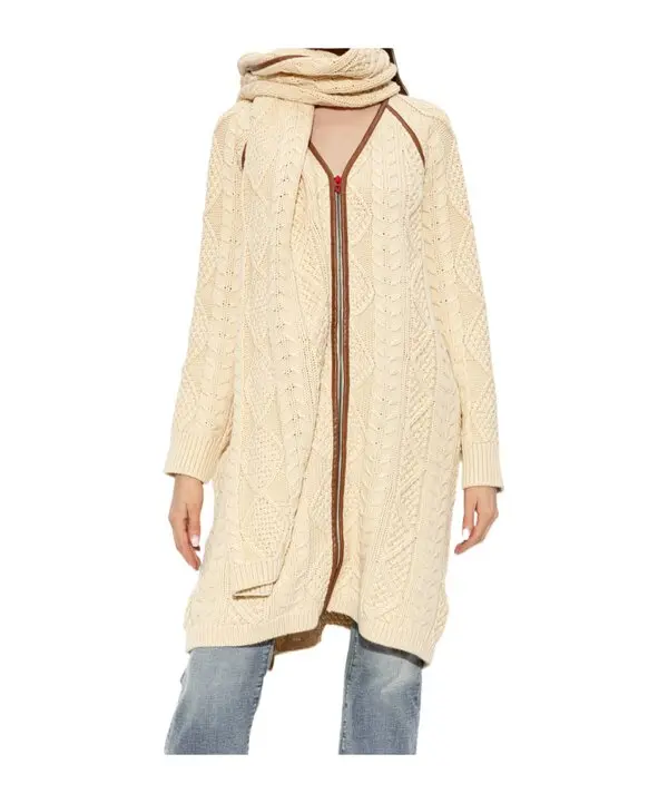 DIESEL® Long Cardigan With Zipper Detail