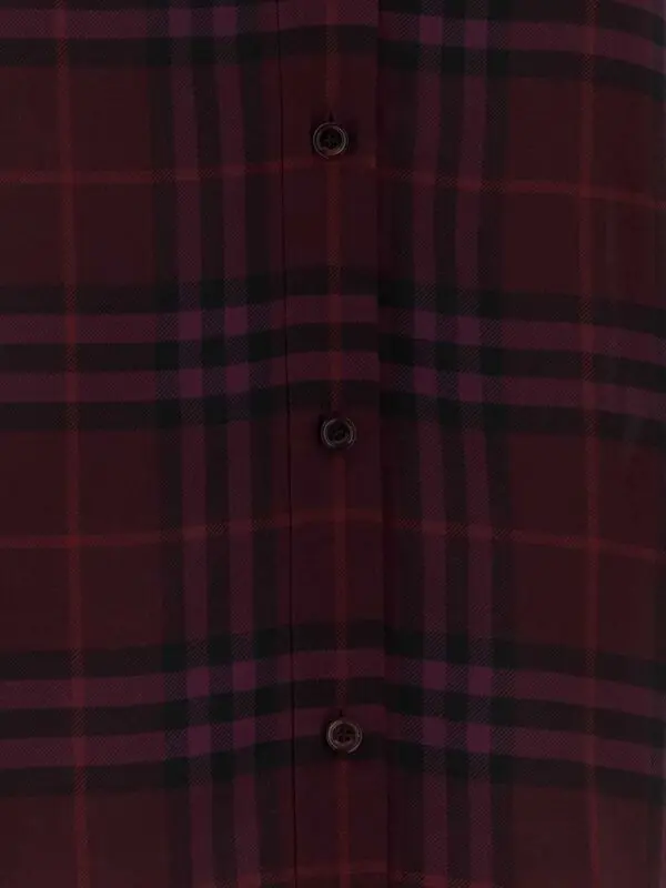 Burberry Silk Crepe De Chine Check Scarf Blouse