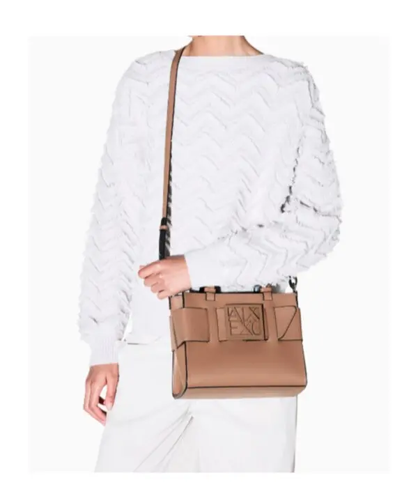 Armani Exchange Shopping Bag With Monogram