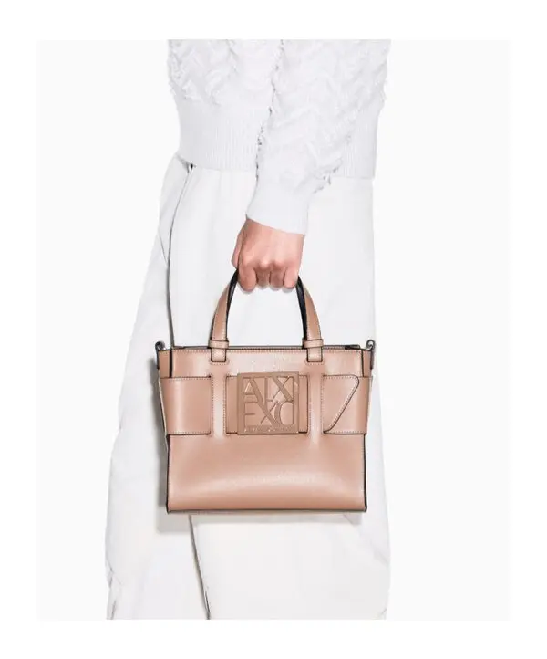 Armani Exchange Shopping Bag With Monogram