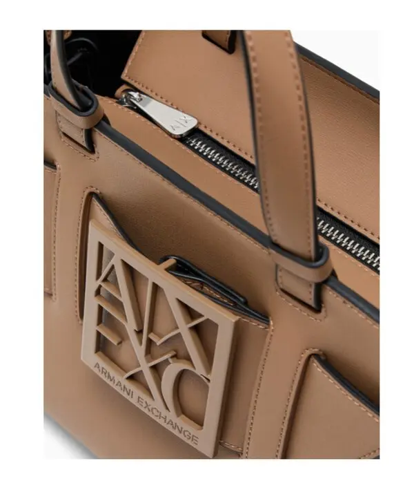 Armani Exchange Shopping Bag With Monogram