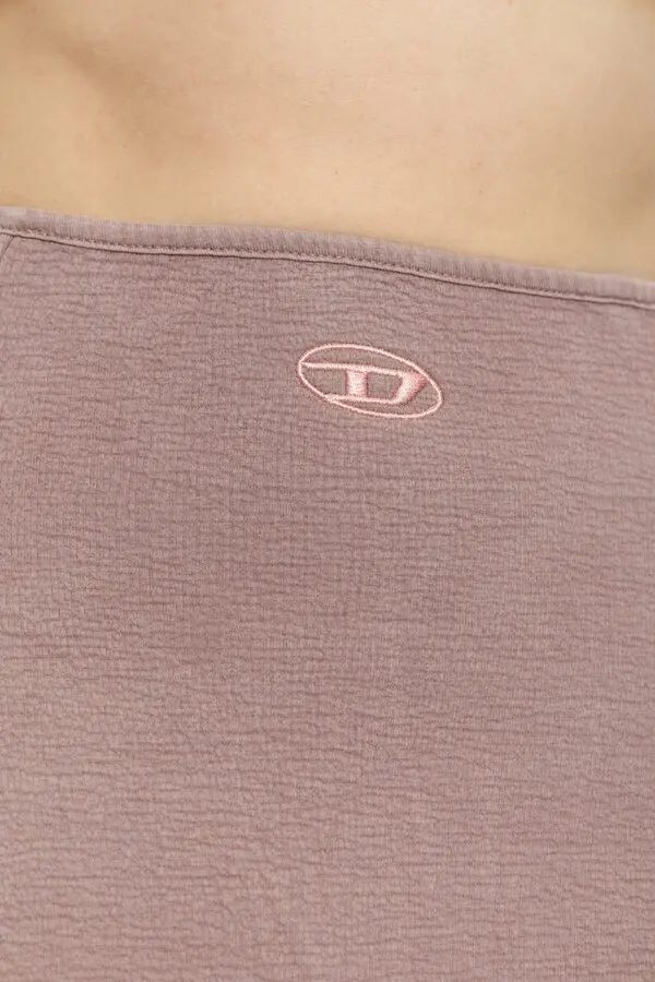 DIESEL® A-line Mini Skirt With Embroidered Logo