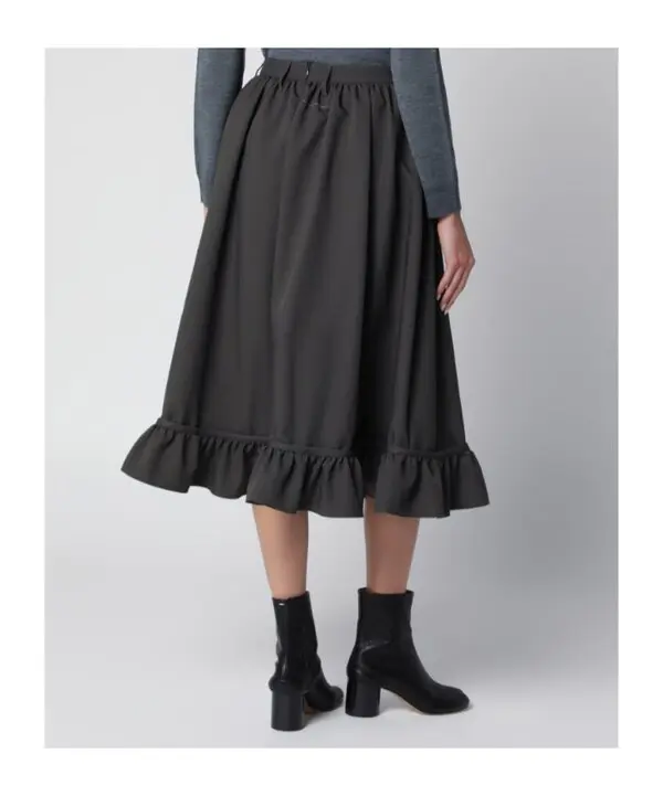 MAISON MARGIELA Midi Skirt With Ruffled Flounce Hem
