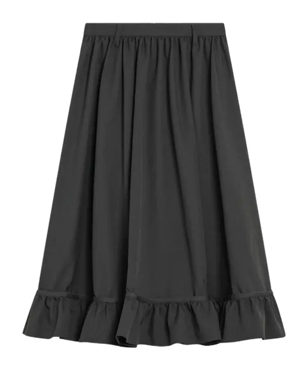 MAISON MARGIELA Midi Skirt With Ruffled Flounce Hem - Grey