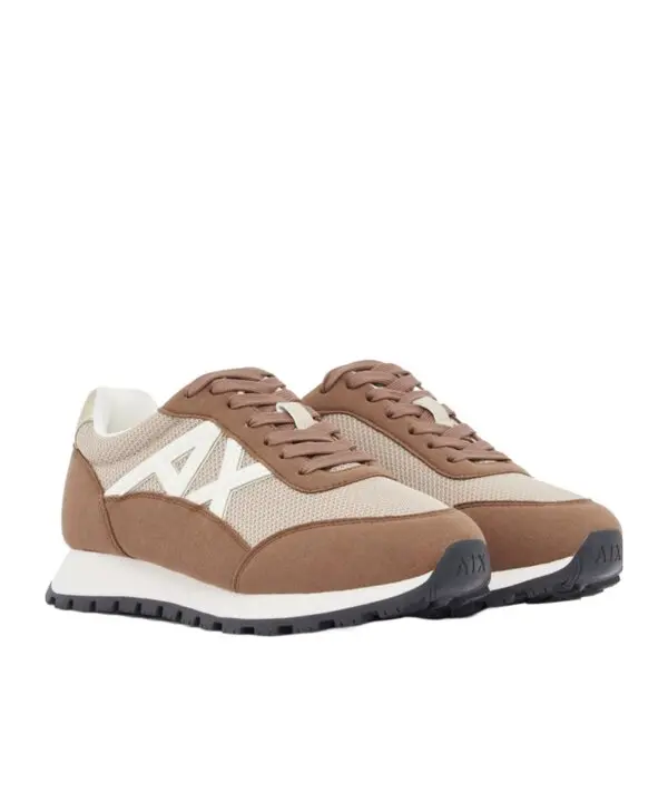 Armani Exchange Sneakers In Mesh And Microsuede