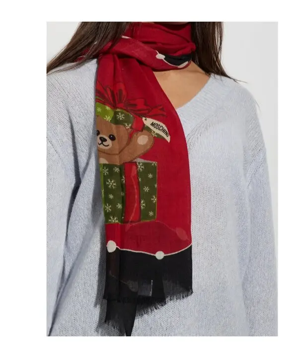 Moschino Patterned Scarf - Red