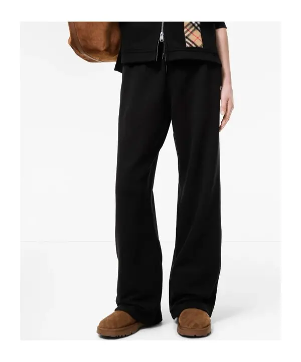 Burberry Straight-leg Cotton Loop-back Sweatpants With House Check Patch