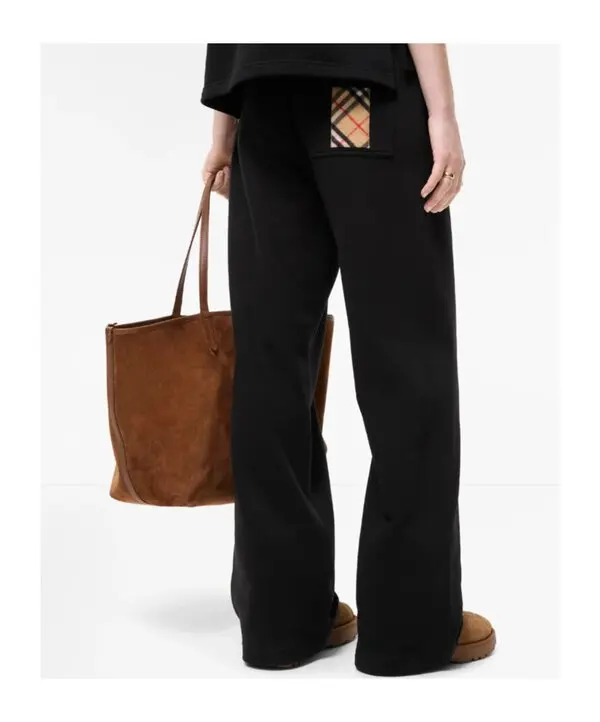 Burberry Straight-leg Cotton Loop-back Sweatpants With House Check Patch