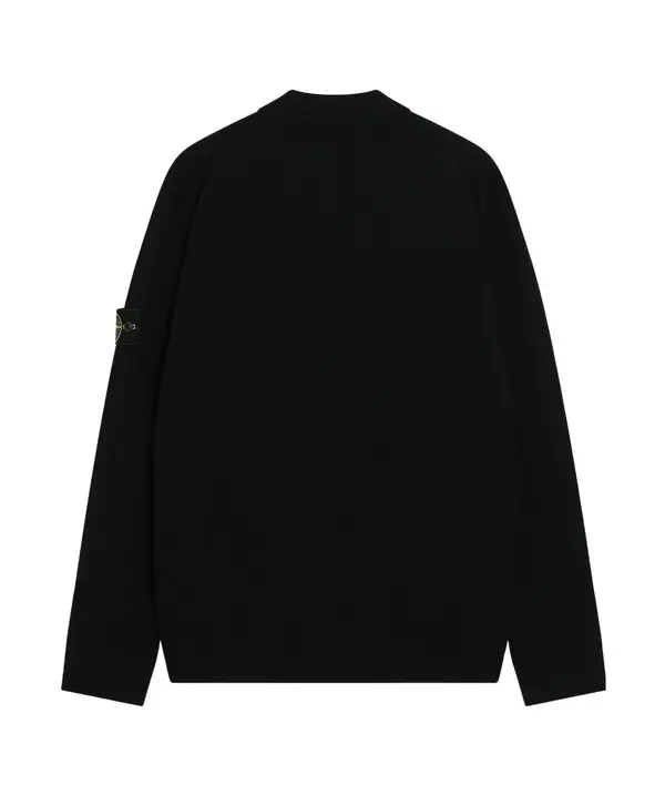 Stone Island Logo Patch Knitted Polo Shirt