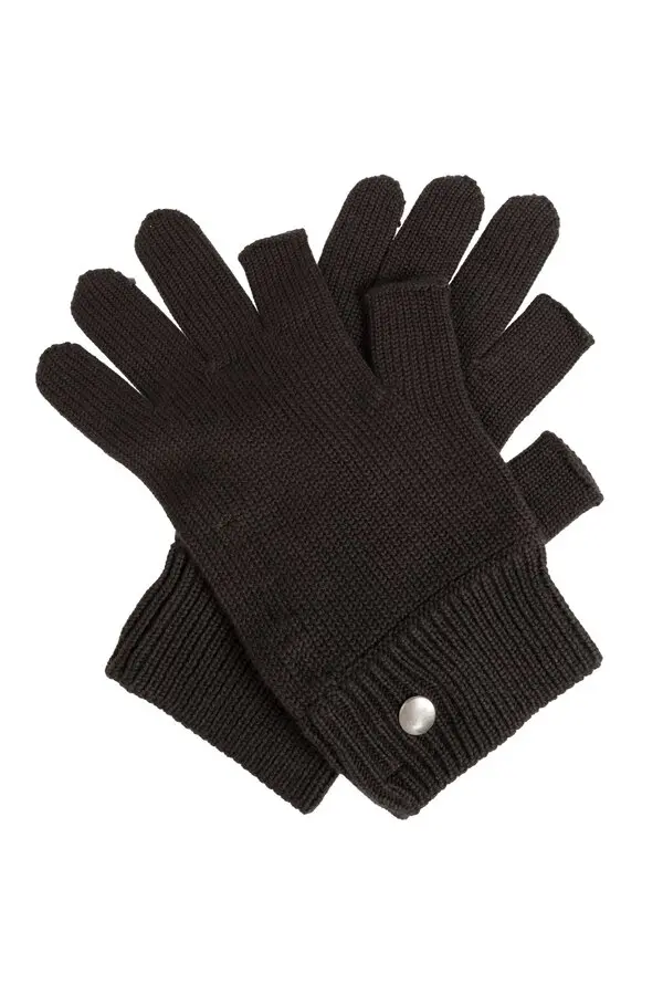 Rick Owens Ribbed Fingerless Gloves