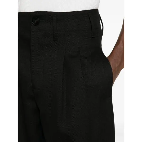 AMI Paris Pleated Straight-leg Trousers