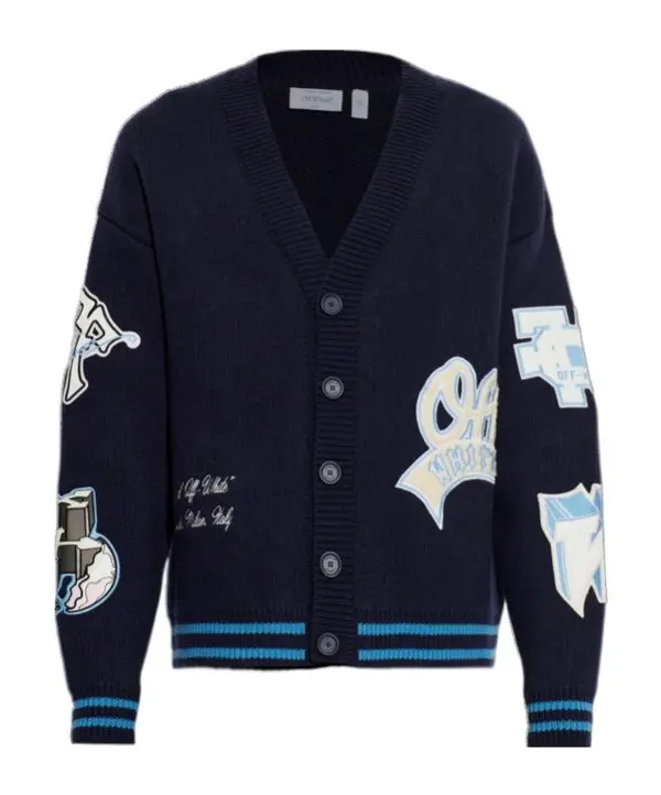 Off-White Long-sleeved Cardigan With Appliqu