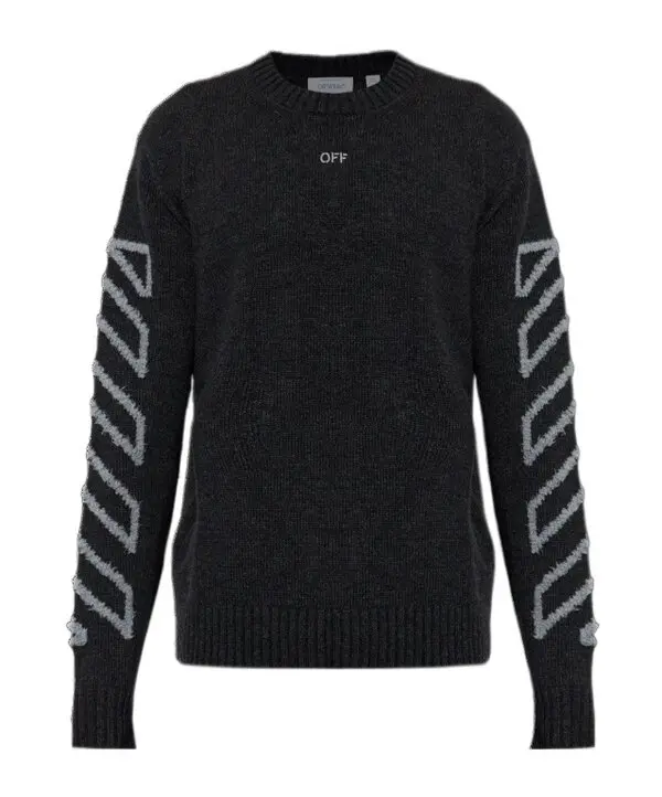 Off-White Long-sleeved Crew Neck Sweater