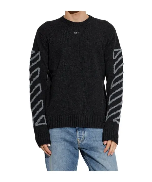 Off-White Long-sleeved Crew Neck Sweater