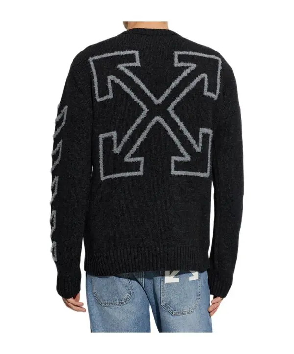 Off-White Long-sleeved Crew Neck Sweater