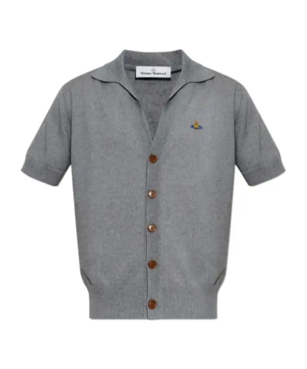 VIVIENNE WESTWOOD Short Sleeve Button Cardigan - Grey