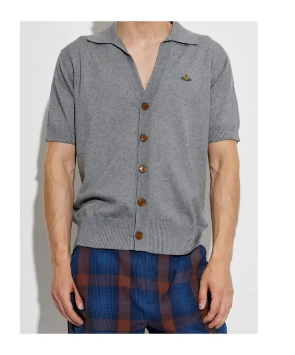 VIVIENNE WESTWOOD Short Sleeve Button Cardigan - Grey