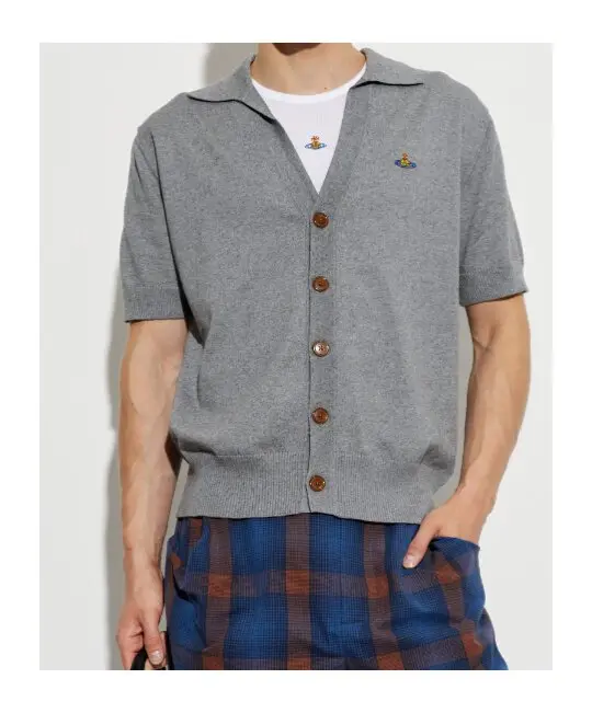 VIVIENNE WESTWOOD Short Sleeve Button Cardigan - Grey