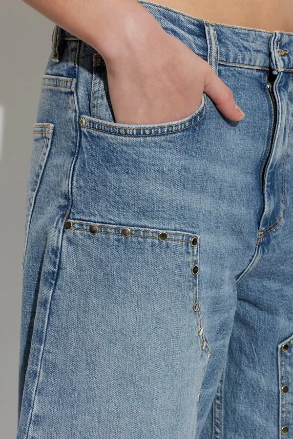 ALLSAINTS Belt Loop Jeans With Embellishments