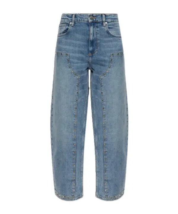 ALLSAINTS Sadie Wide-leg Jeans With Stud Detailing - Blue