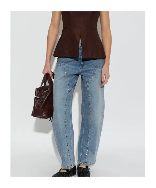 ALLSAINTS Sadie Wide-leg Jeans With Stud Detailing