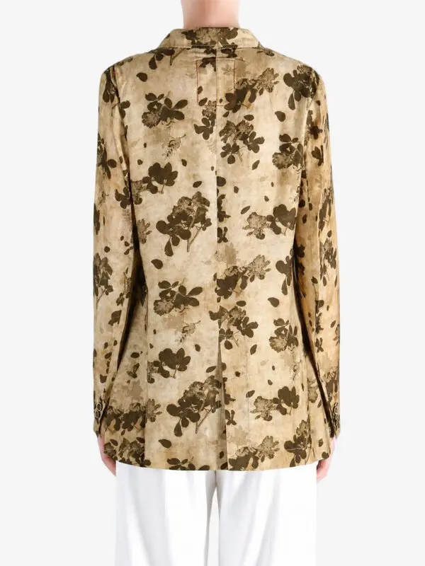 UMA WANG Long Sleeve Printed Jacket - Brown