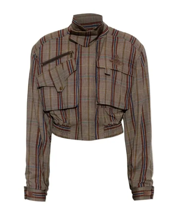 VIVIENNE WESTWOOD Cropped Check Jacket - Brown