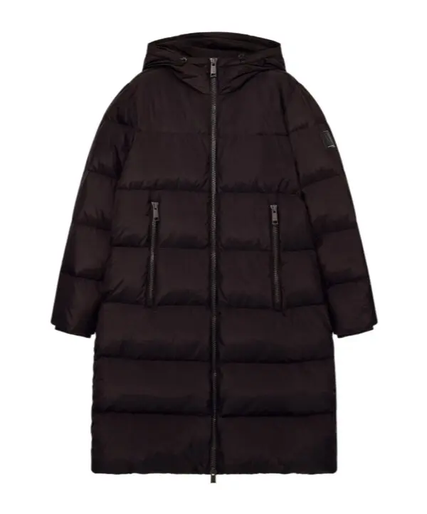 Armani Exchange Quilted Down Puffer Coat With Hood